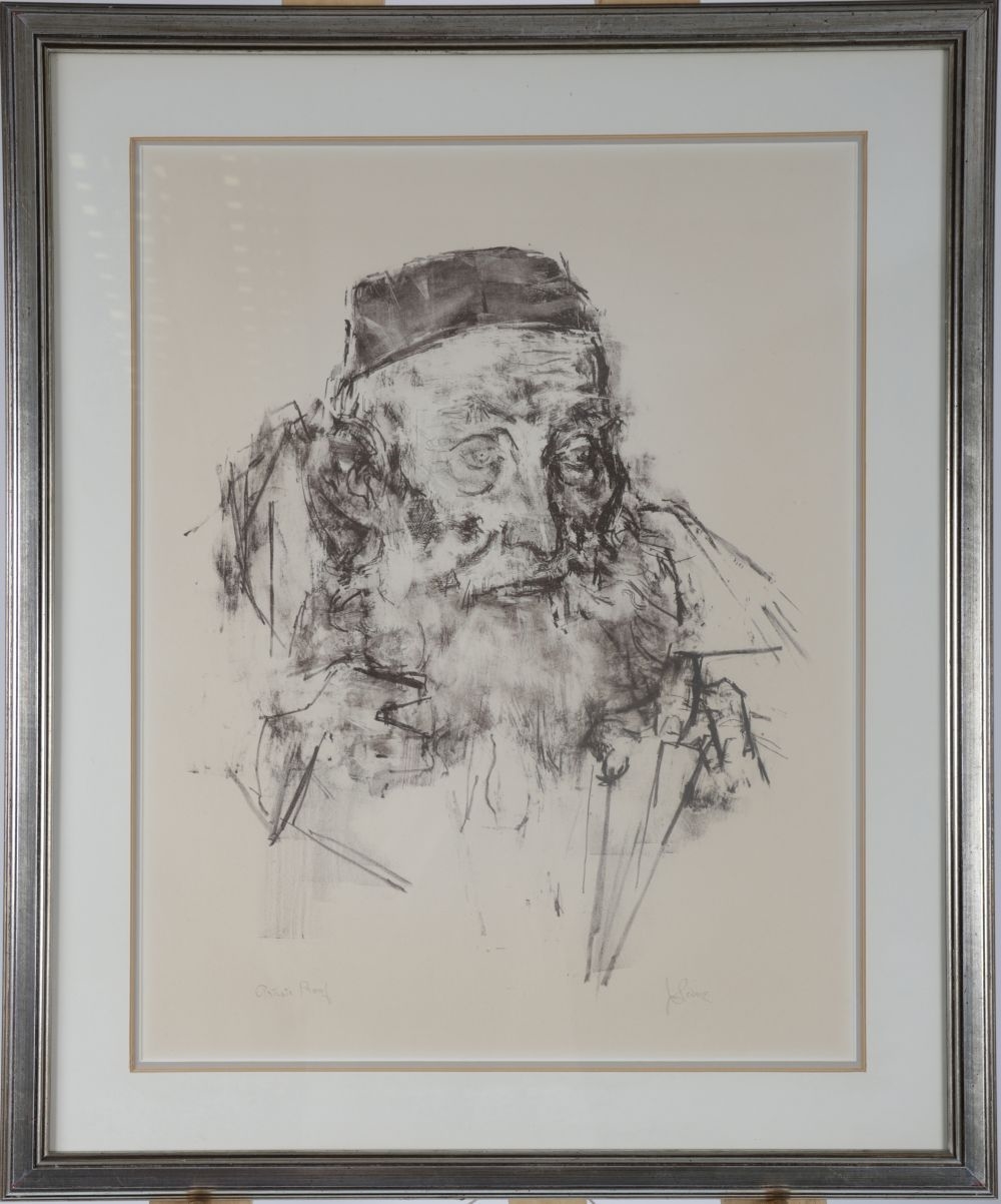 Jack Levine | Portrait of a rabbi, Shammai hand-pulled 1975 lithograph ...