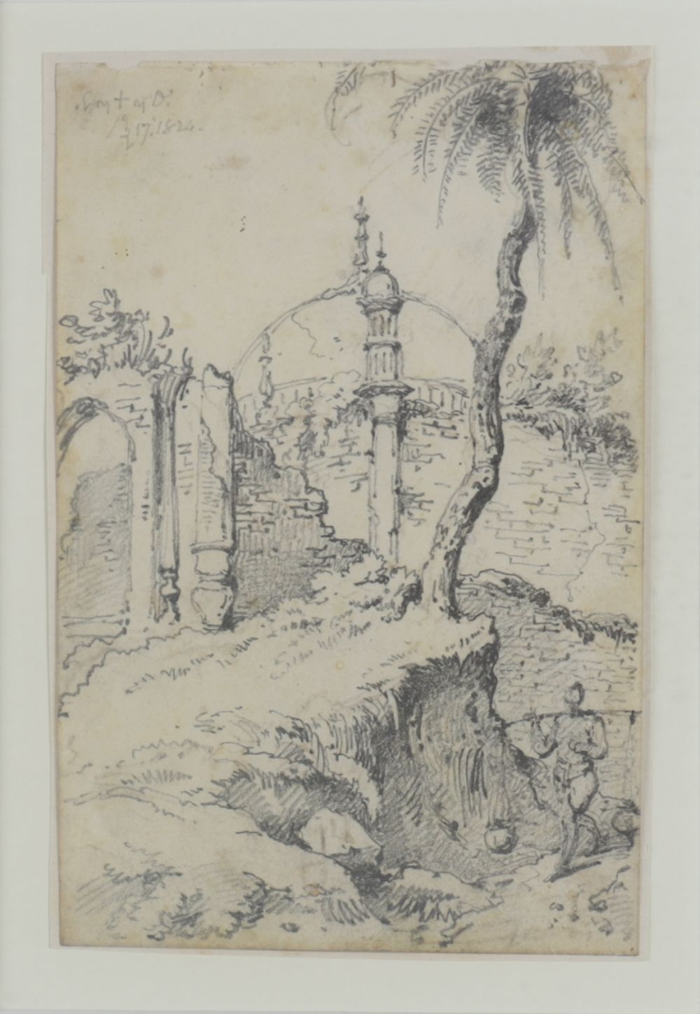 George Chinnery | Coolies at the entrance to a mausoleum, North India ...