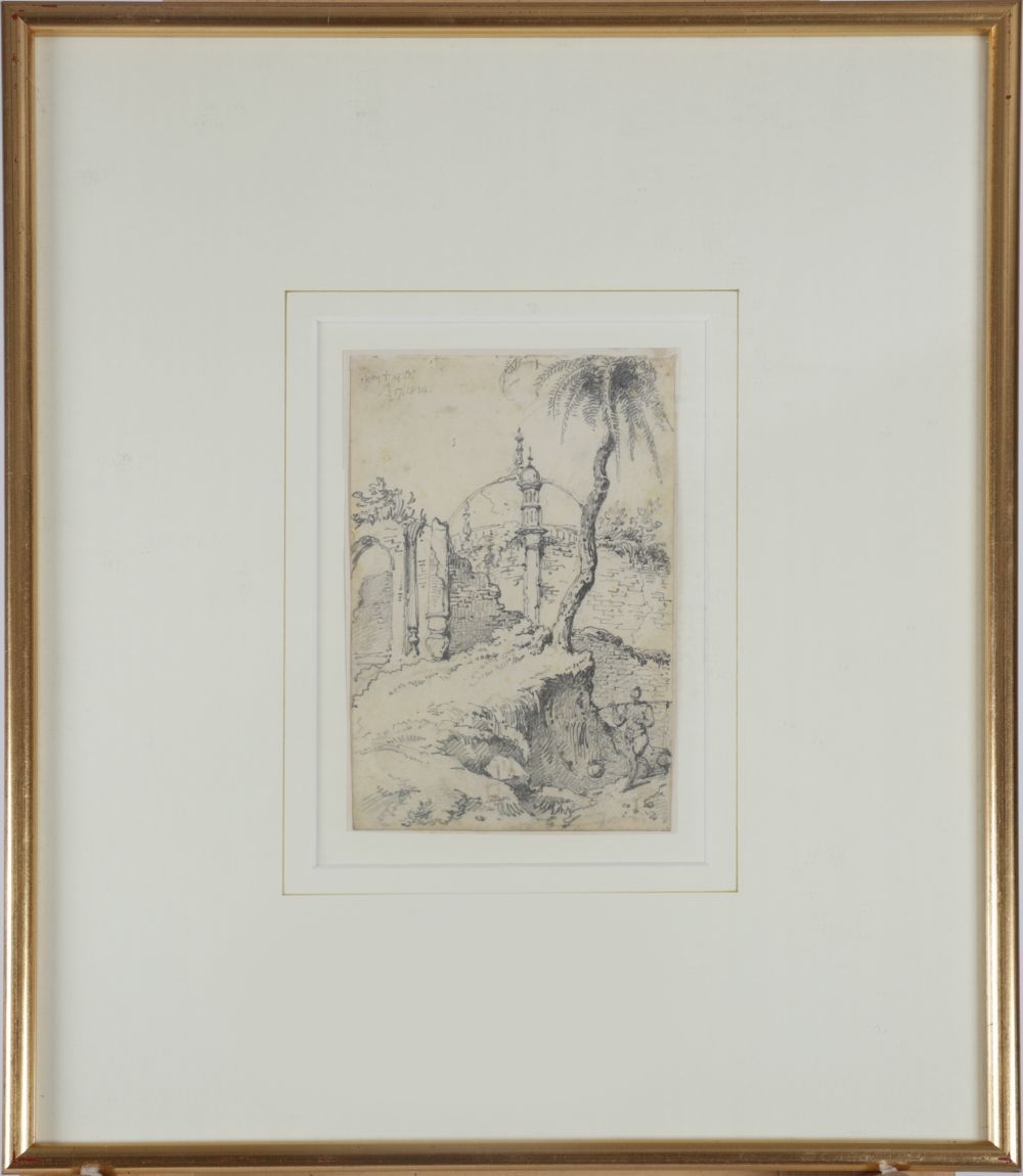 George Chinnery | Coolies at the entrance to a mausoleum, North India ...