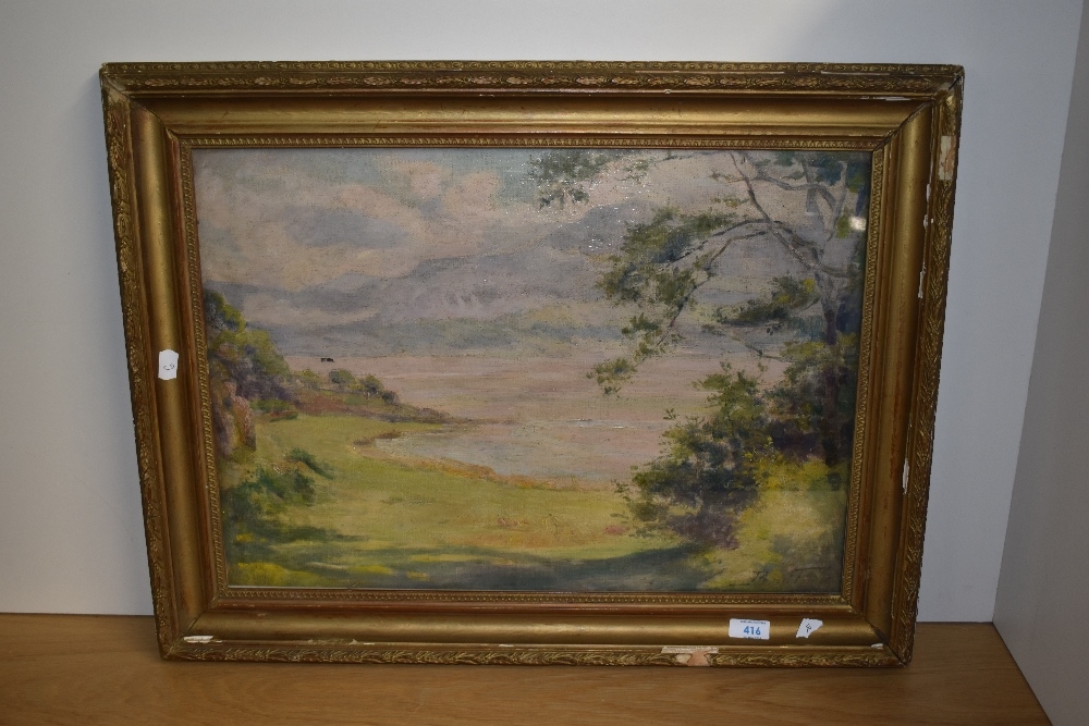 Robert Fowler | An estuary landscape with rolling hills in the | MutualArt