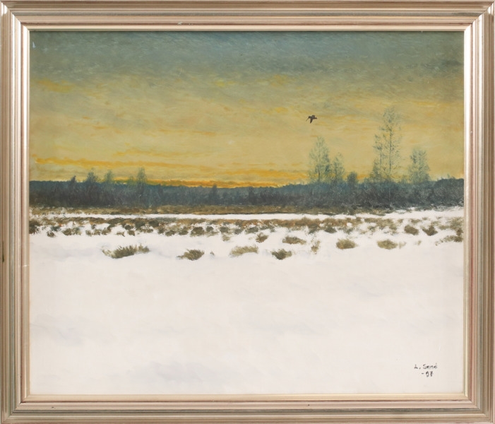 Lennart Sand | Vinterbild med fågel (97) | MutualArt