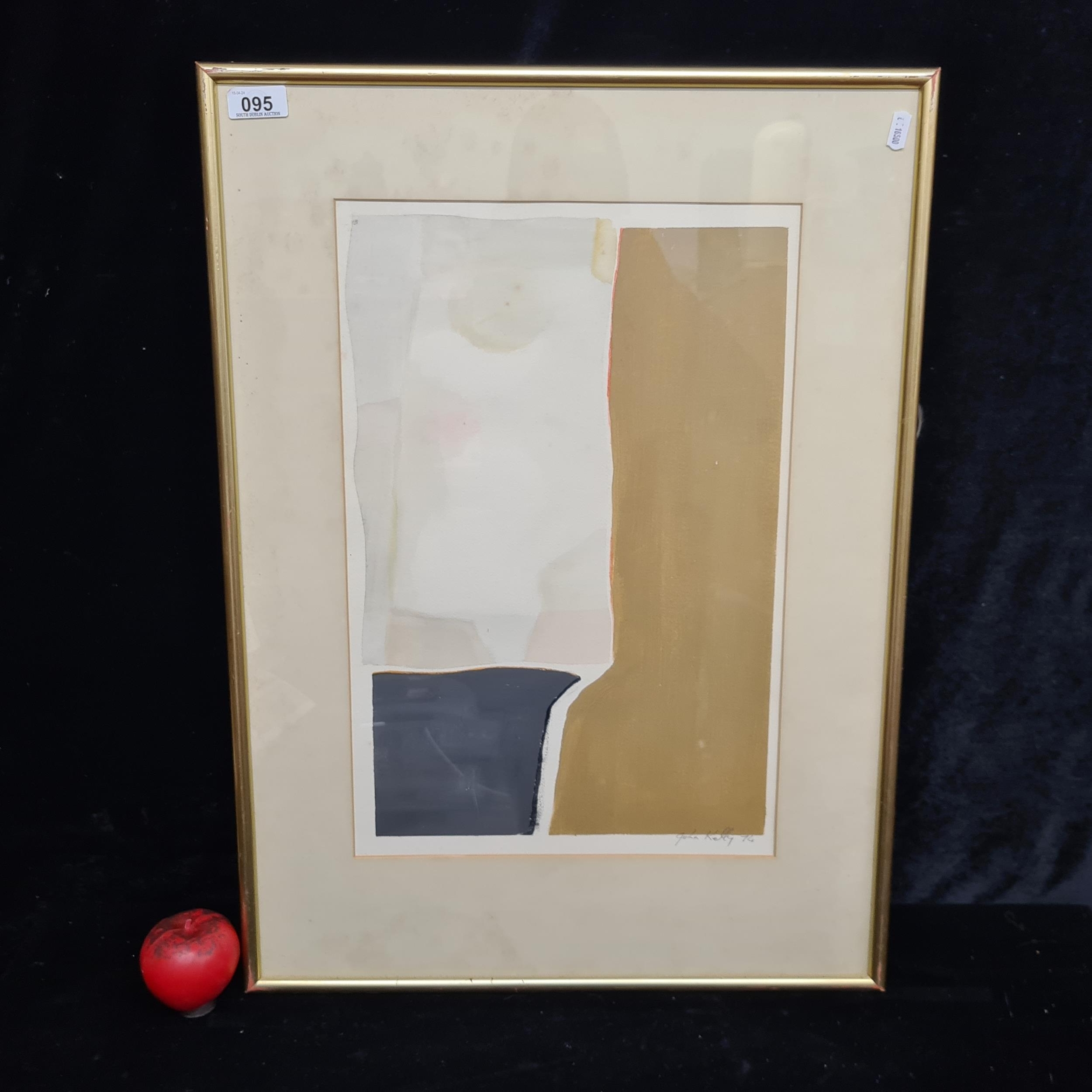 John Kelly | Abstract shapes in earthy shades with neon bright pink ...