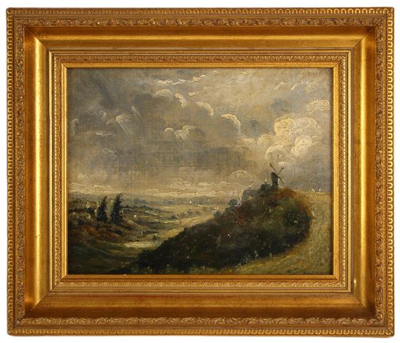 John Constable | A woman by a cottage in a rural landscape | MutualArt