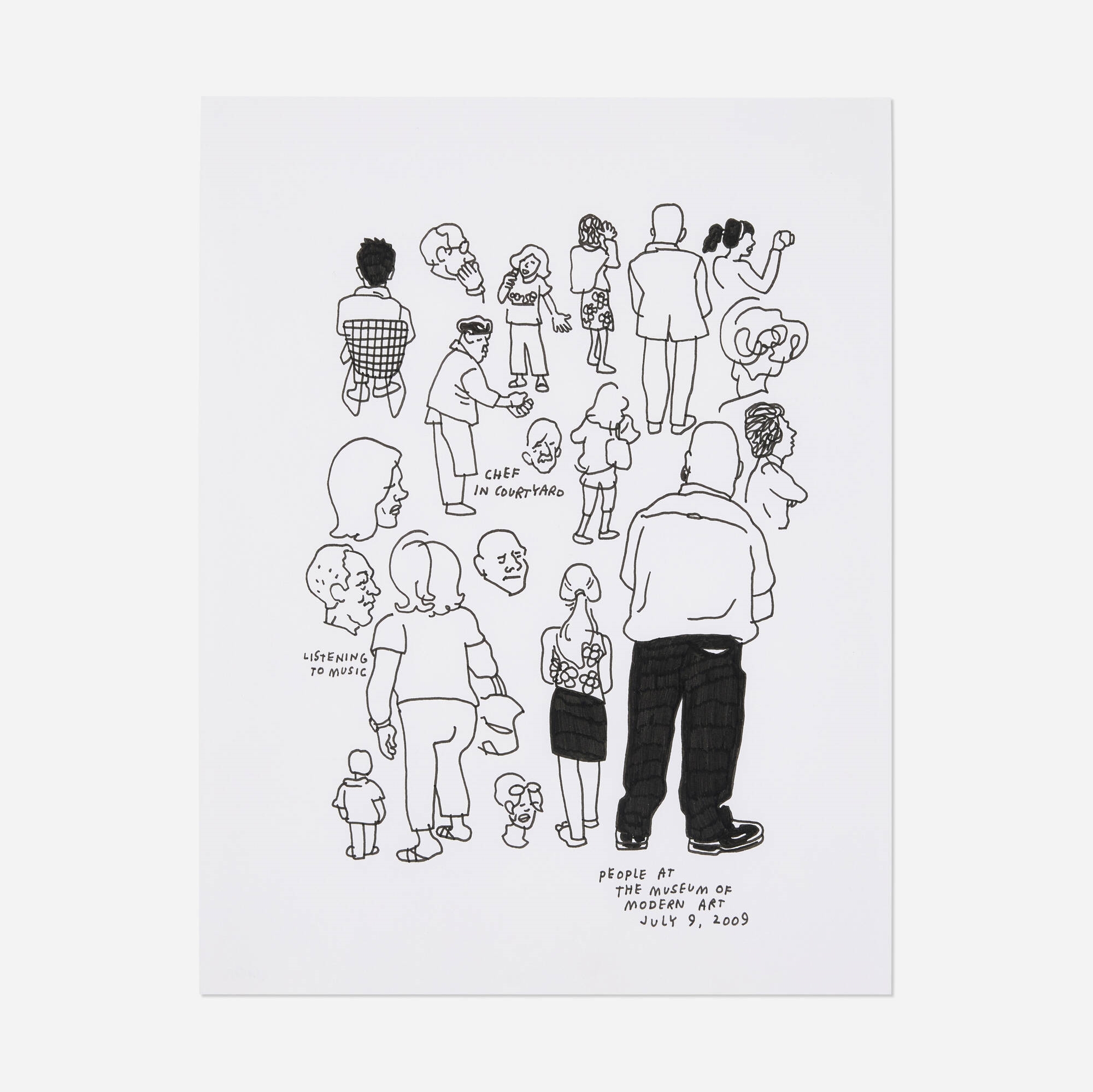 Jason Polan | People at the Museum of Modern Art July 9, 2009 (2009 ...