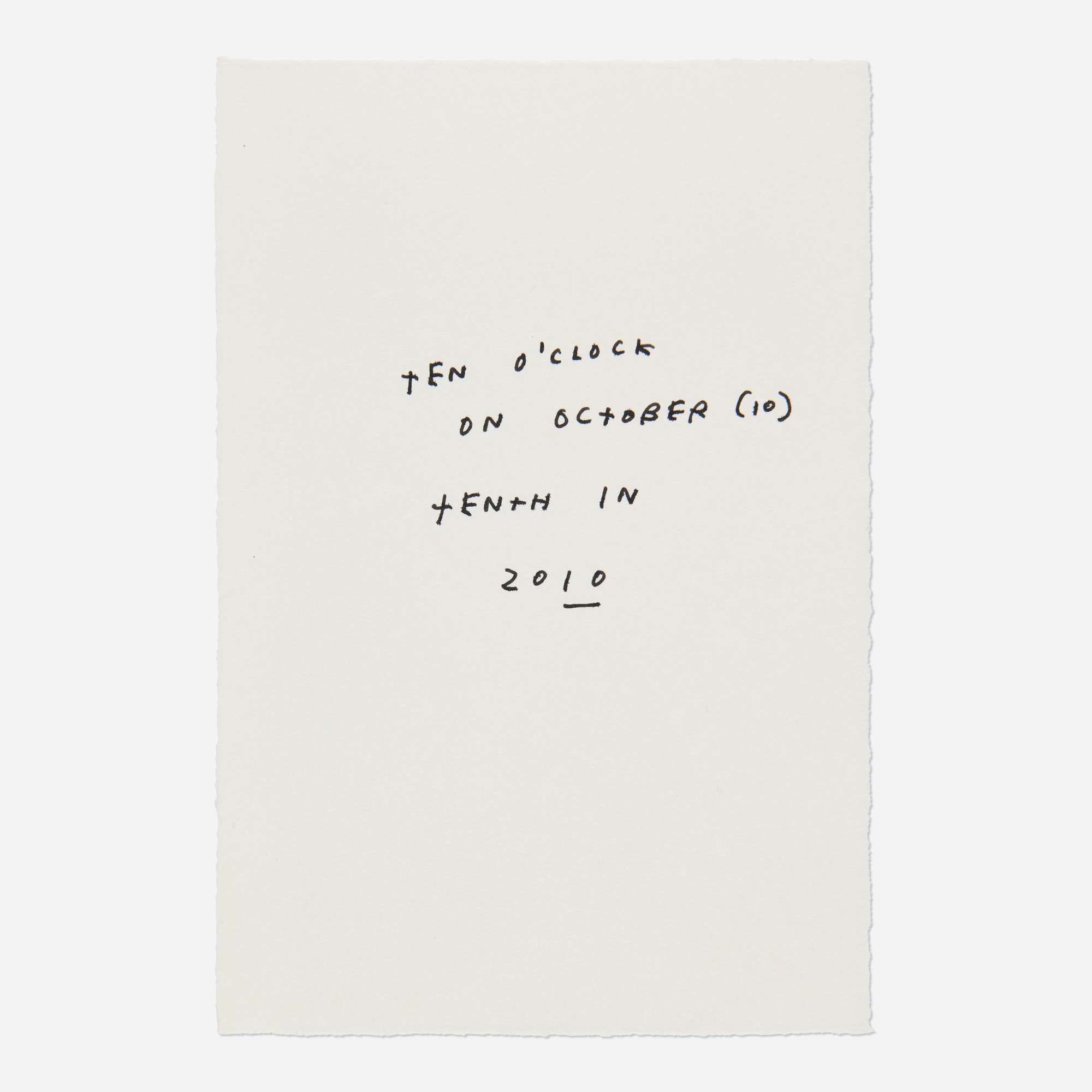 Jason Polan | Ten O'Clock on October (10) Tenth in 2010 (2010) | MutualArt