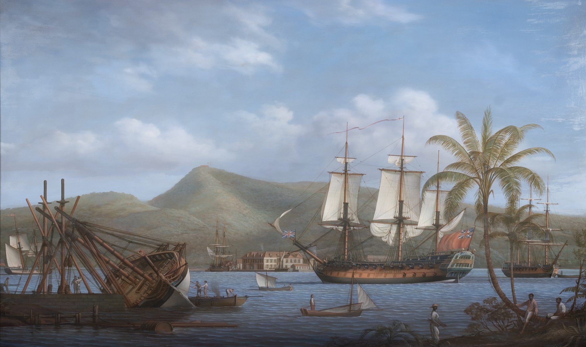 Louis Dodd | Shipping scene with Man O'War | MutualArt