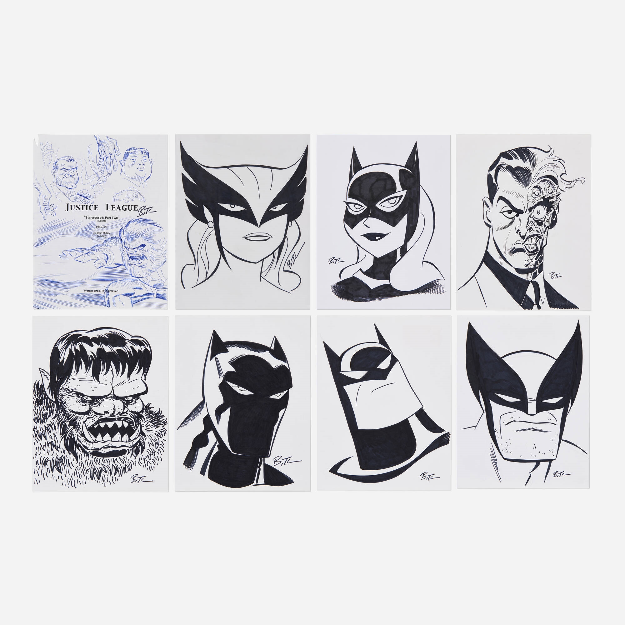 Bruce Timm | Superhero and Villain Drawings (eight works | MutualArt