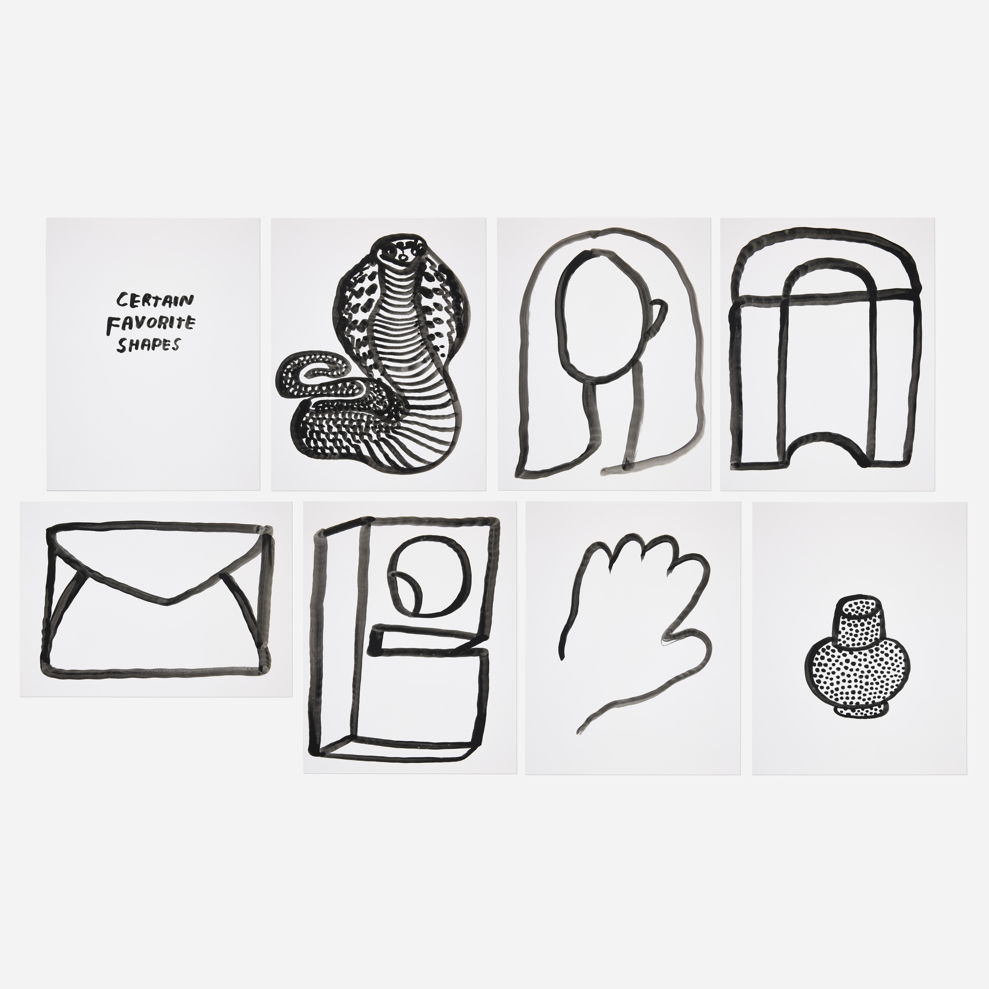 Jason Polan | Certain Favorite Shapes (series of eight works (2019 ...
