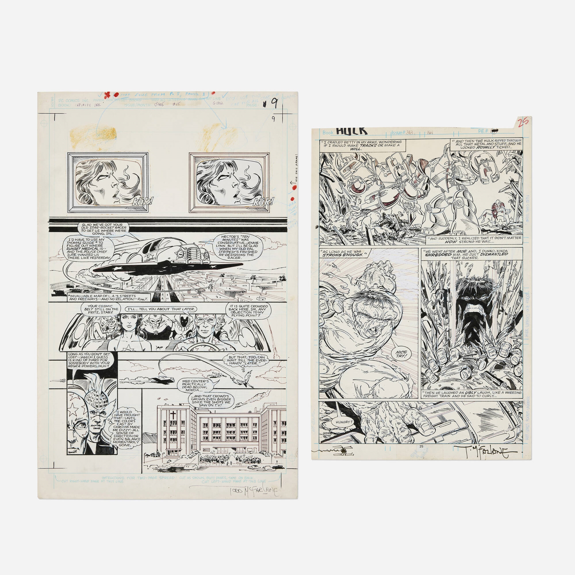 Todd McFarlane | Blueline Drawings (two works (1983) | MutualArt