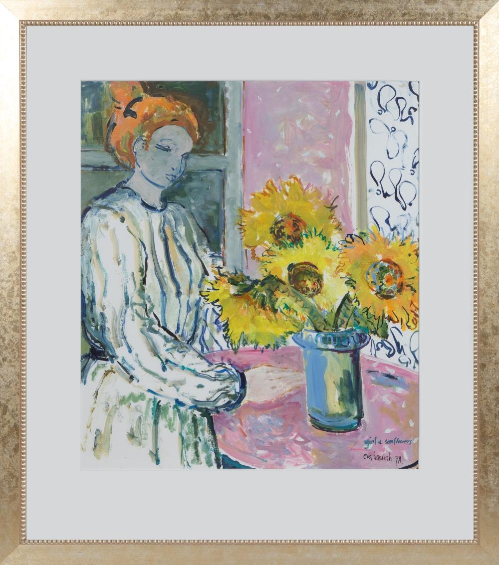 Eva Hannah | Girl and Sunflowers | MutualArt