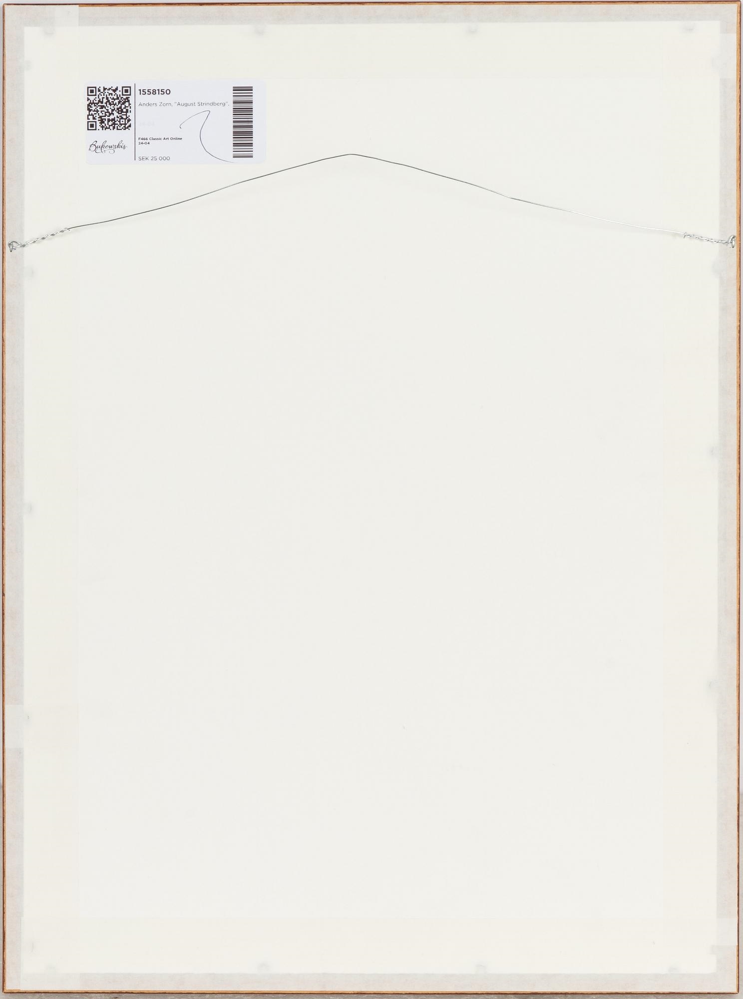 Anders Zorn | 'August Strindberg' (1910) | MutualArt