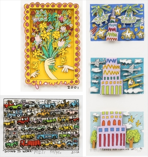 James Rizzi | FLOWERS/ GOING TO WORK/ THINGS ARE LOOKING UP (1990 ...