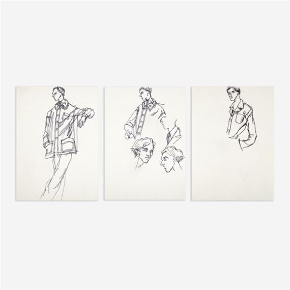 Joe Eula | 3 Illustrations for Geoffrey Beene | MutualArt