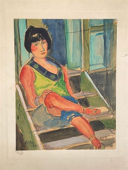 Arthur Fillon | Woman seated on (1926) | MutualArt