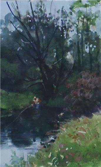 Arthur Shilstone | Fly Fishing from a Canoe | MutualArt