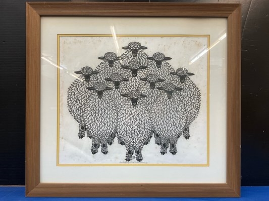 Jacques Hnizdovsky | Jacques Hnizdovsky Sheep Woodcut (1975) | MutualArt