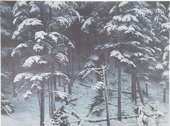 Robert McLellan Bateman | Descending Shadows - Timber Wolves | MutualArt
