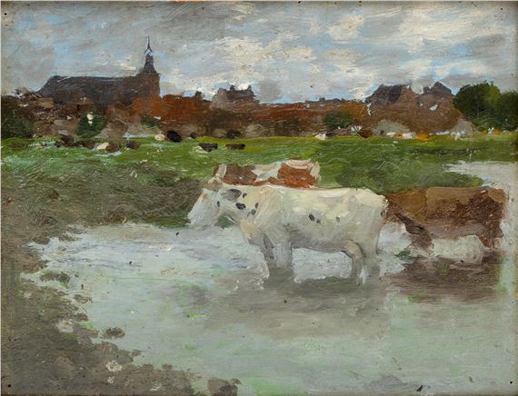 Jan Voerman I | Koeien in het water | MutualArt