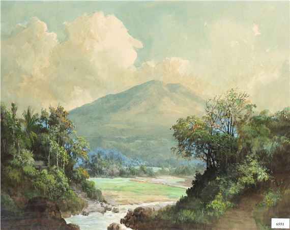 Abdullah Suriosubroto | Landschap Indonesië met rijstvelden bij een ...