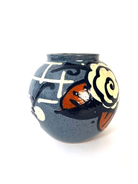 Paul Jacquet | Spherical vase in glazed earth with small annular neck ...
