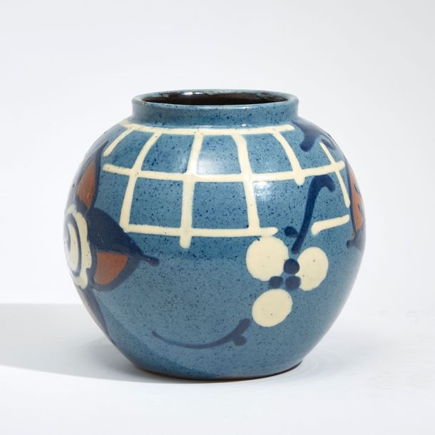 Paul Jacquet | Spherical vase in glazed earth with small annular neck ...