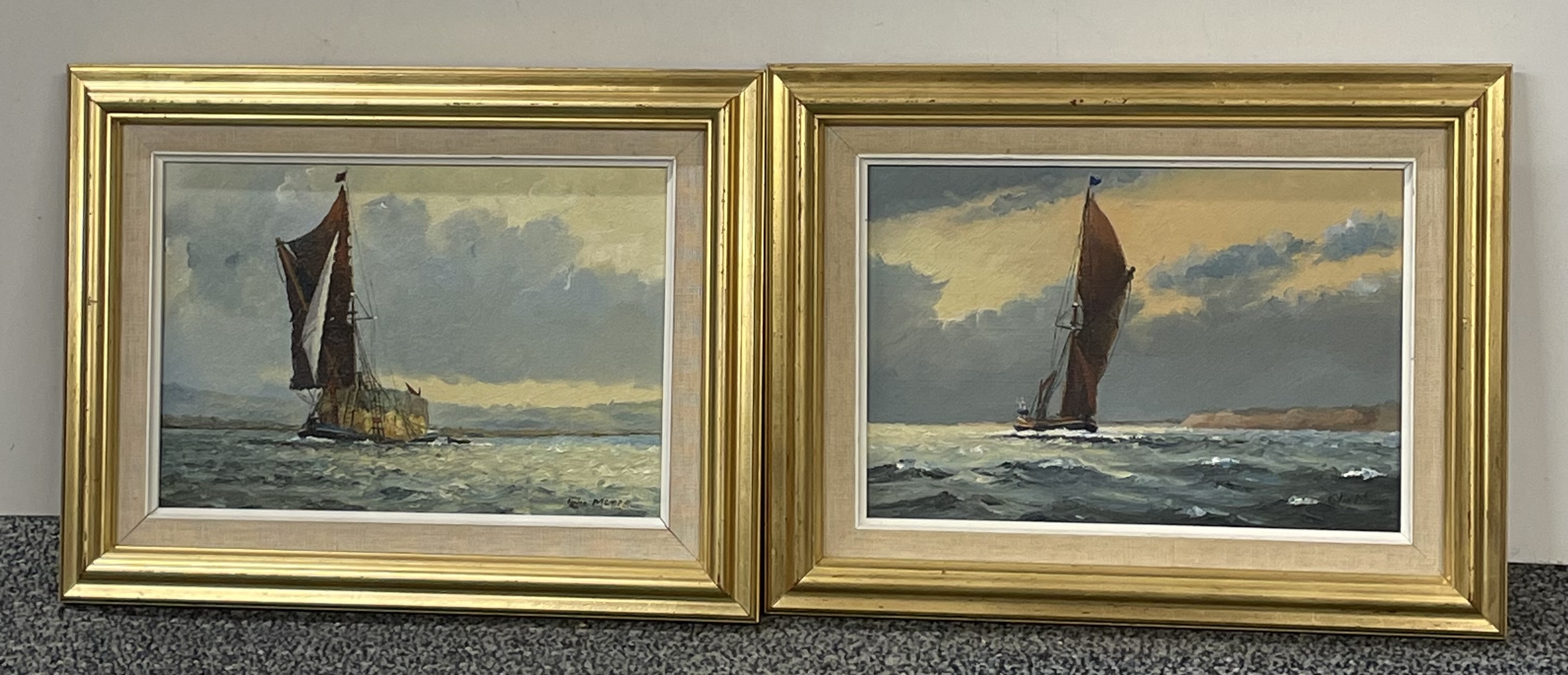 Colin Moore | Colin Moore (Essex Marine artist). A pair of gilt framed ...