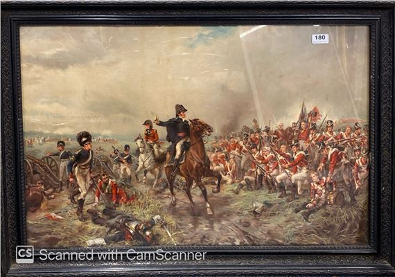 Robert Hillingford | A large antique framed print of the battle of ...