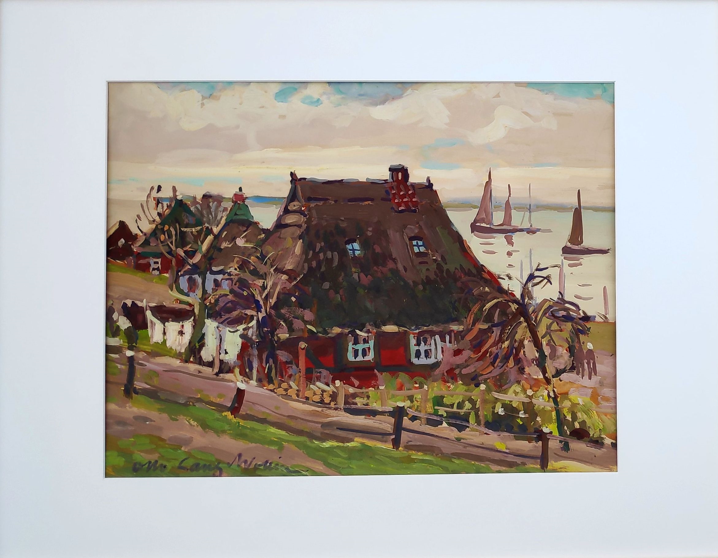 Otto Lang-Wollin | Otto (1881 Kassel – 1958 San Remo) „Fischersiedlung ...
