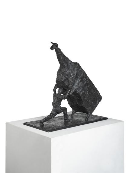 John Kelly | Man Lifting Cow | MutualArt