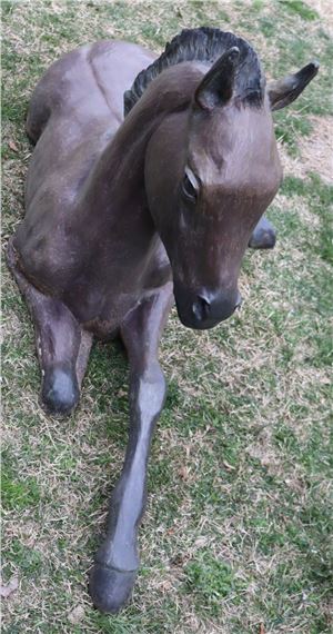 Pat Mathiesen | Recumbent foal life size bronze sculpture, signed ...