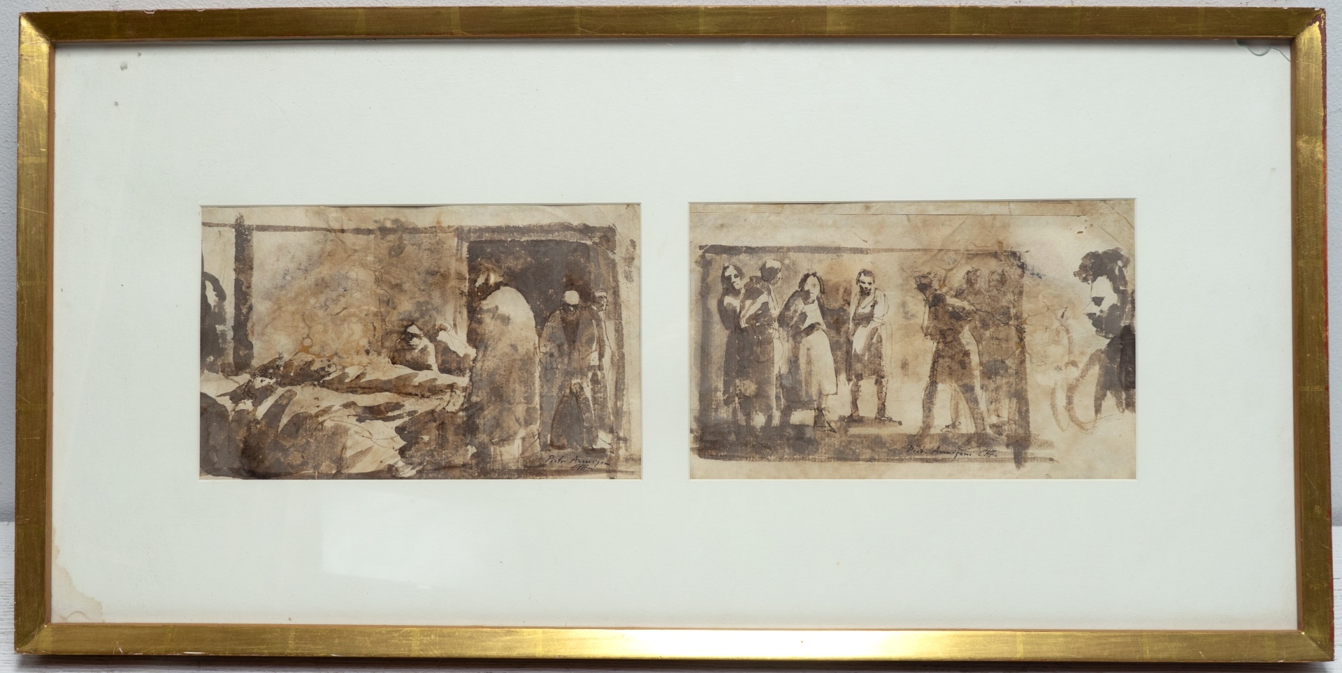 Pietro Annigoni | Two Works on Paper:(i) 'The Bedside Vigil' sketch ...