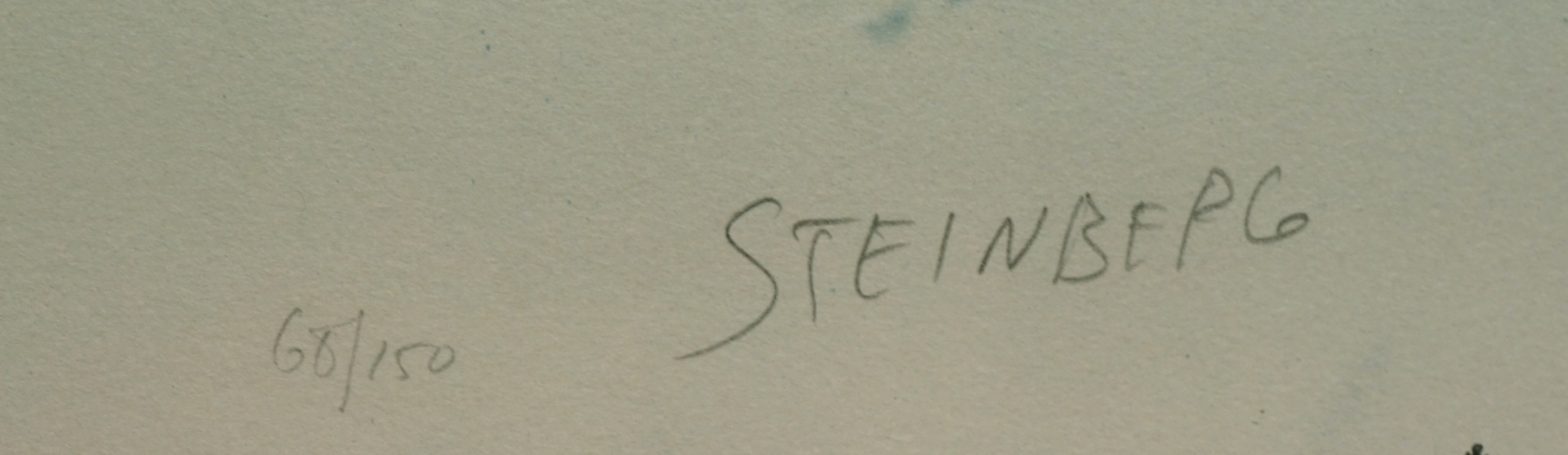 Saul Steinberg | Colored Lithograph, with embossed gold foil collage ...