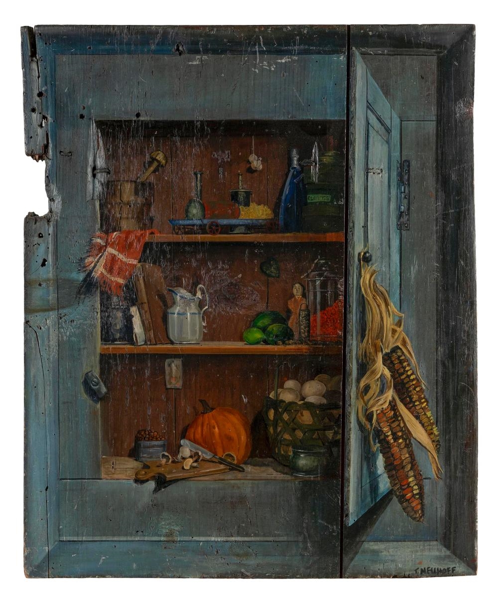 Trudi Neuhoff | Trompe l'oeil of a country kitchen cabinet | MutualArt