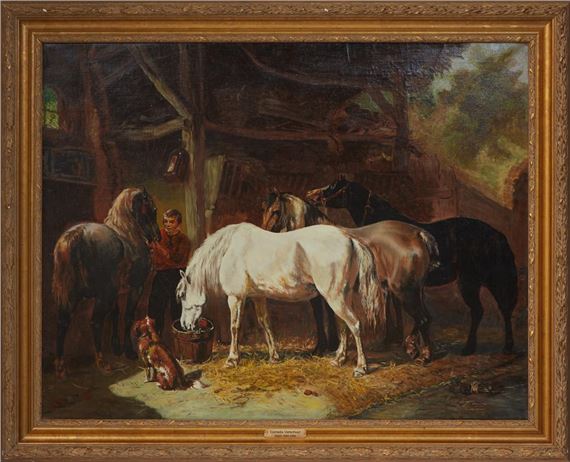 Cornelis Bouter | Boy Feeding Horses | MutualArt