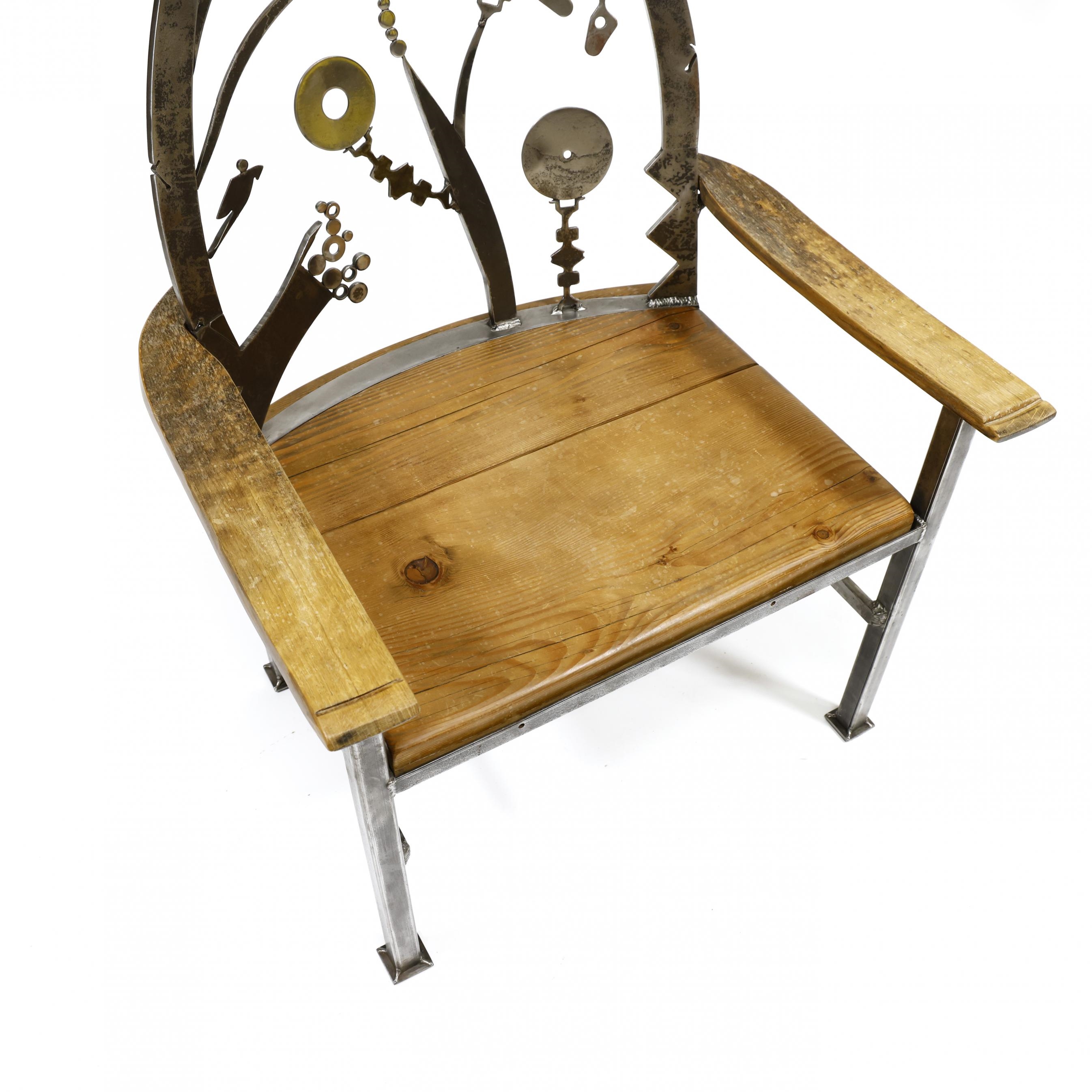 Tibor Timar | Steel and Wood Throne Chair | MutualArt