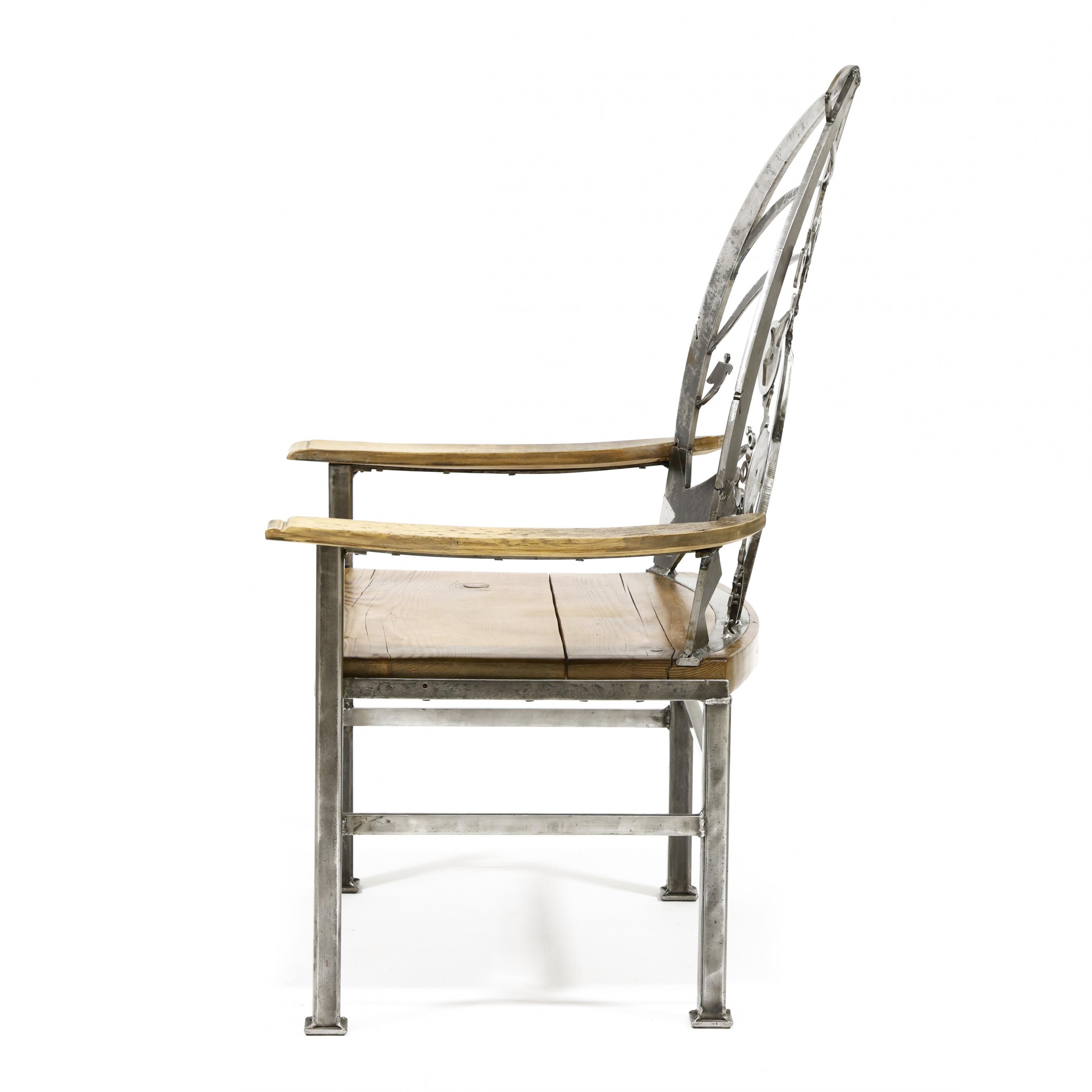 Tibor Timar | Steel and Wood Throne Chair | MutualArt