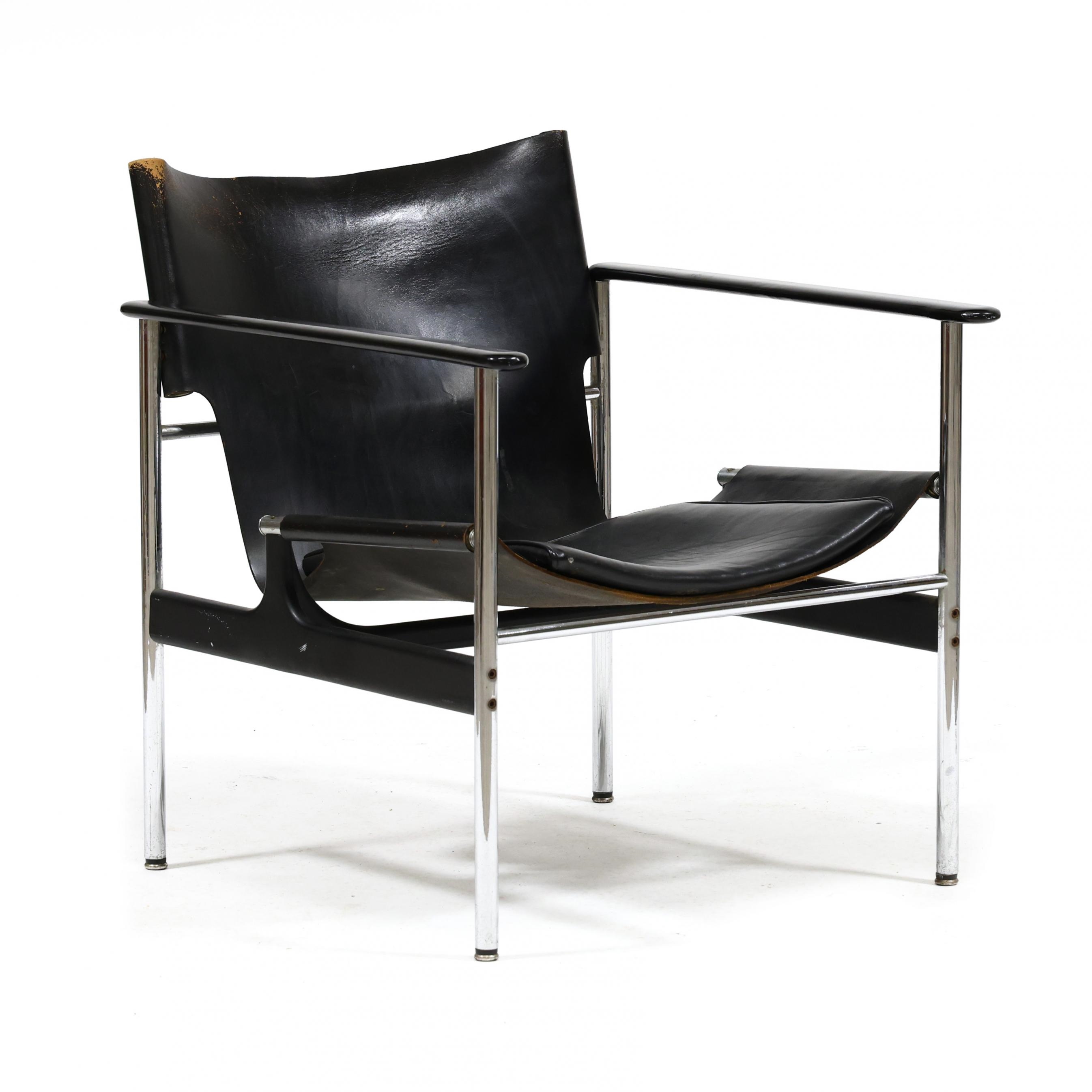 Charles Cecil‏ Pollock | Leather Sling Armchair (1960s) | MutualArt