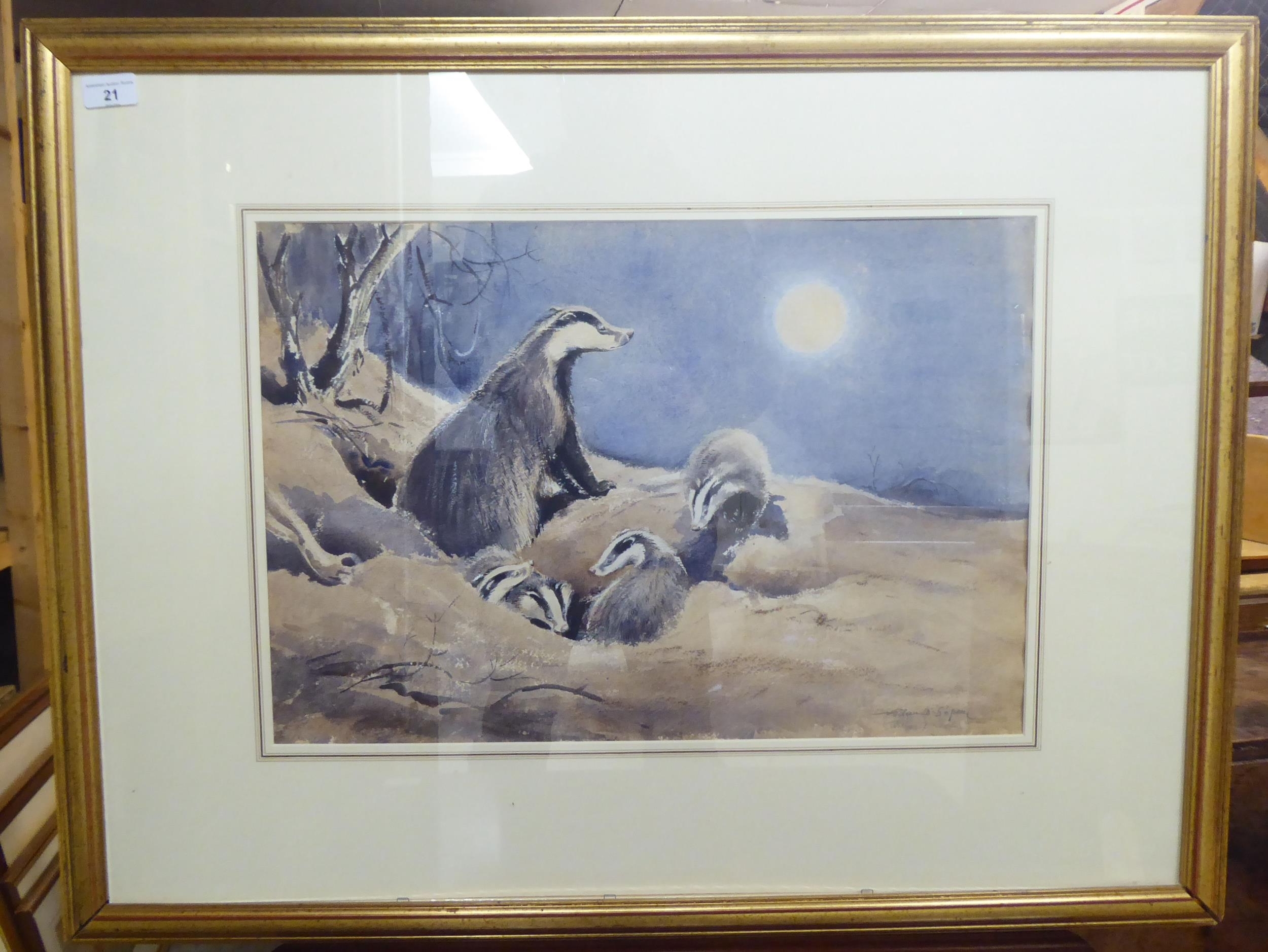Eileen Alice Soper | Mother and cubs emerging from sett | MutualArt