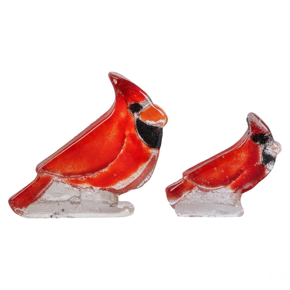 Marlene Rose | Marlene Rose b.1967 Glass Cardinal Bird Sculptures ...
