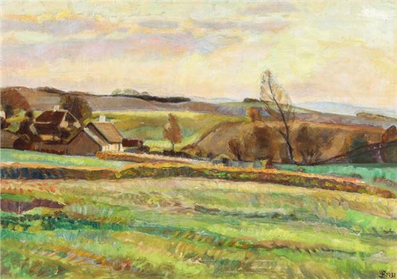 Fritz Syberg | Landscape from Kærby near Kerteminde (1913) | MutualArt