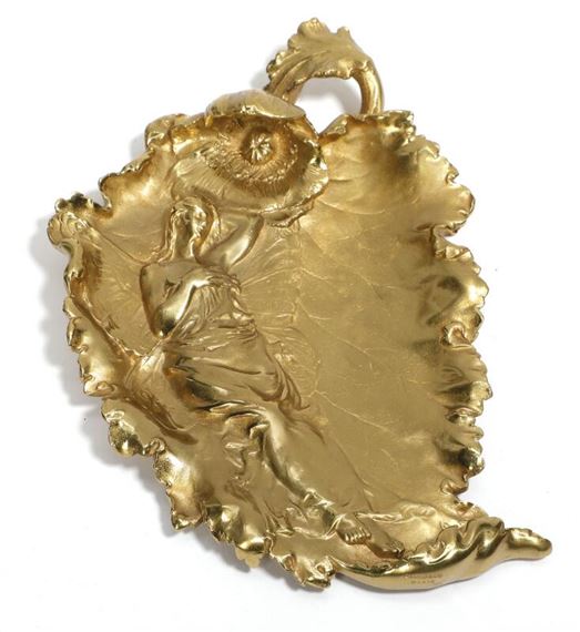 Alexandre Vibert | A gilt bronze leaf shaped Art Nouveau relief | MutualArt