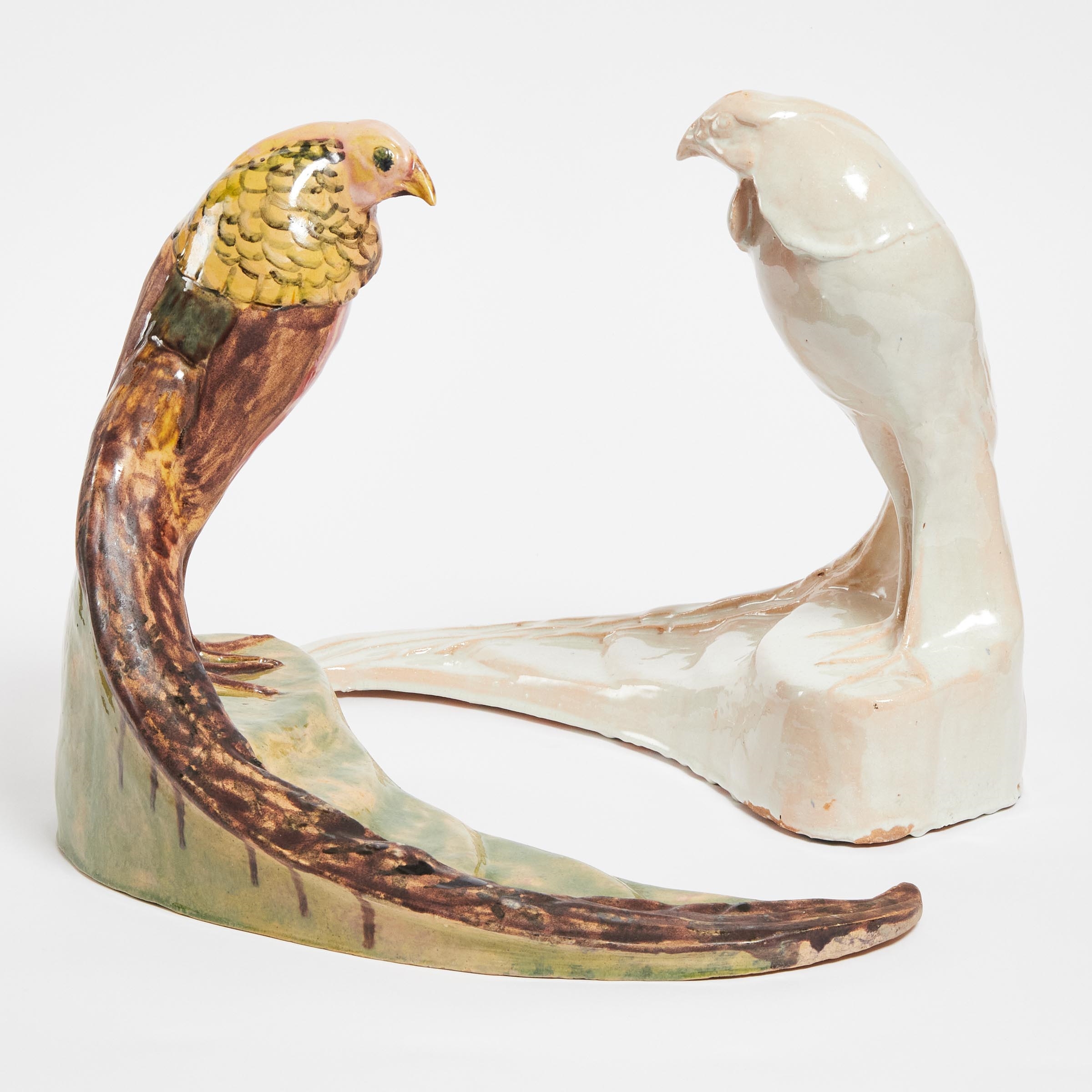 Emmanuel Otto Hahn | Two Large Ceramic Models of Pheasants | MutualArt