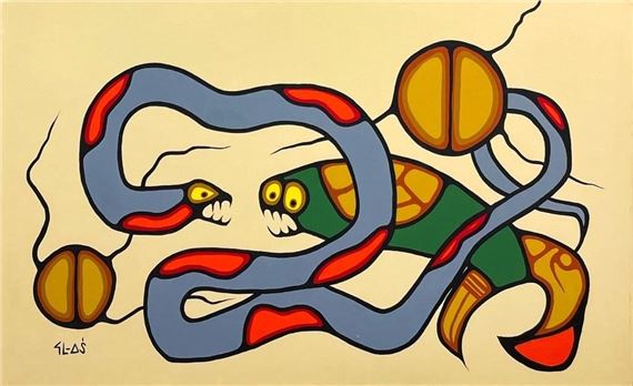 Sam Ash | (1951 - 2021) Giant Serpent vs Killer Whale acrylic on canvas ...