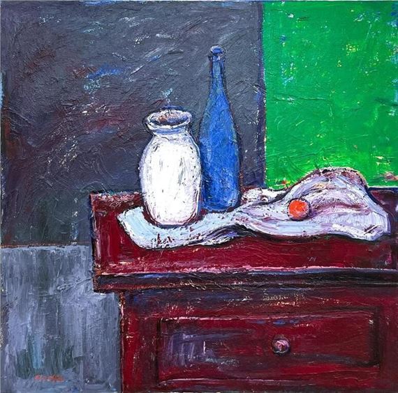 Nedjo Jovanetic | b. 1940 Still Life Table acrylic on canvas 48 x 48 in ...