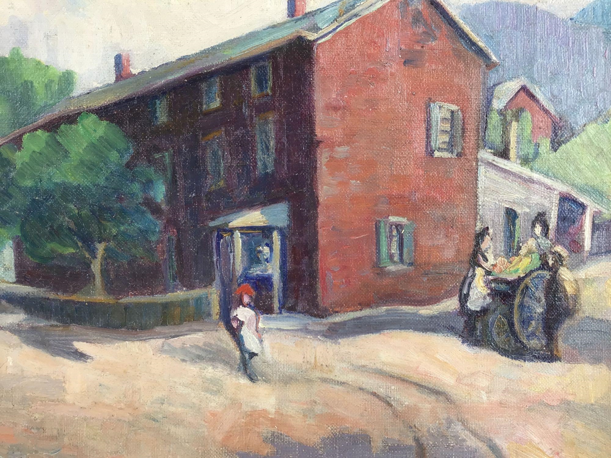 Della J. Barber | Architectural landscape with figures | MutualArt