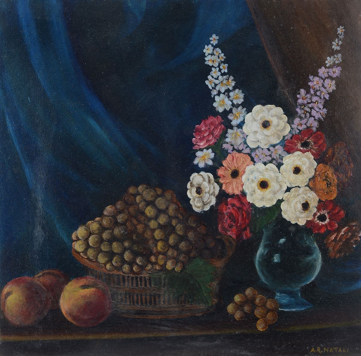 Athos Rogero Natali | Natura morta con frutta e fiori | MutualArt