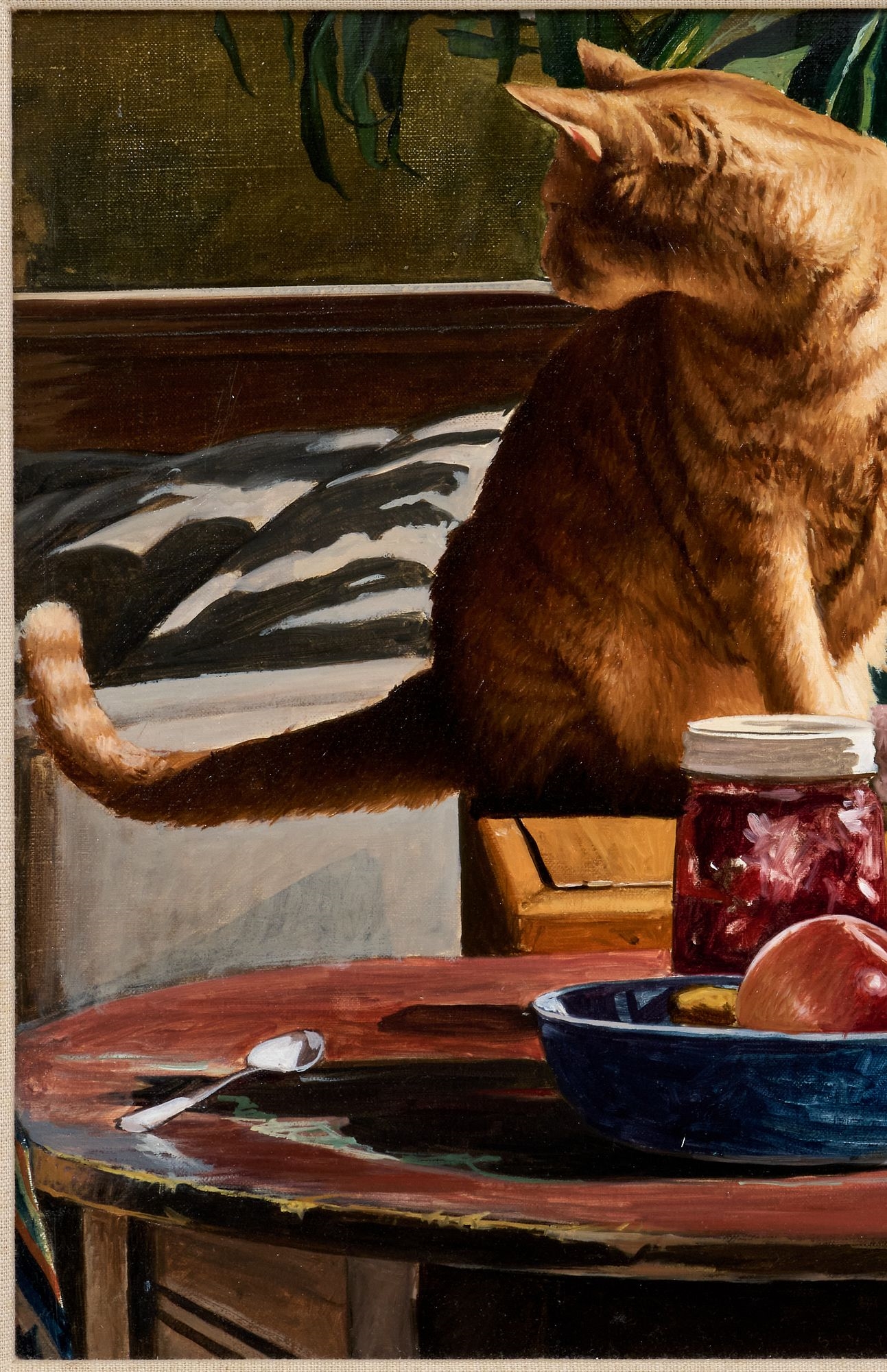 Duffy Sheridan | Duffy Sheridan Untitled Oil, Breakfast Table with Cat ...