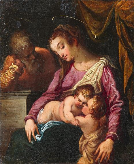 Prague School, 16th century | Prague School around Holy Family with Saint John the Baptist (1600 ...