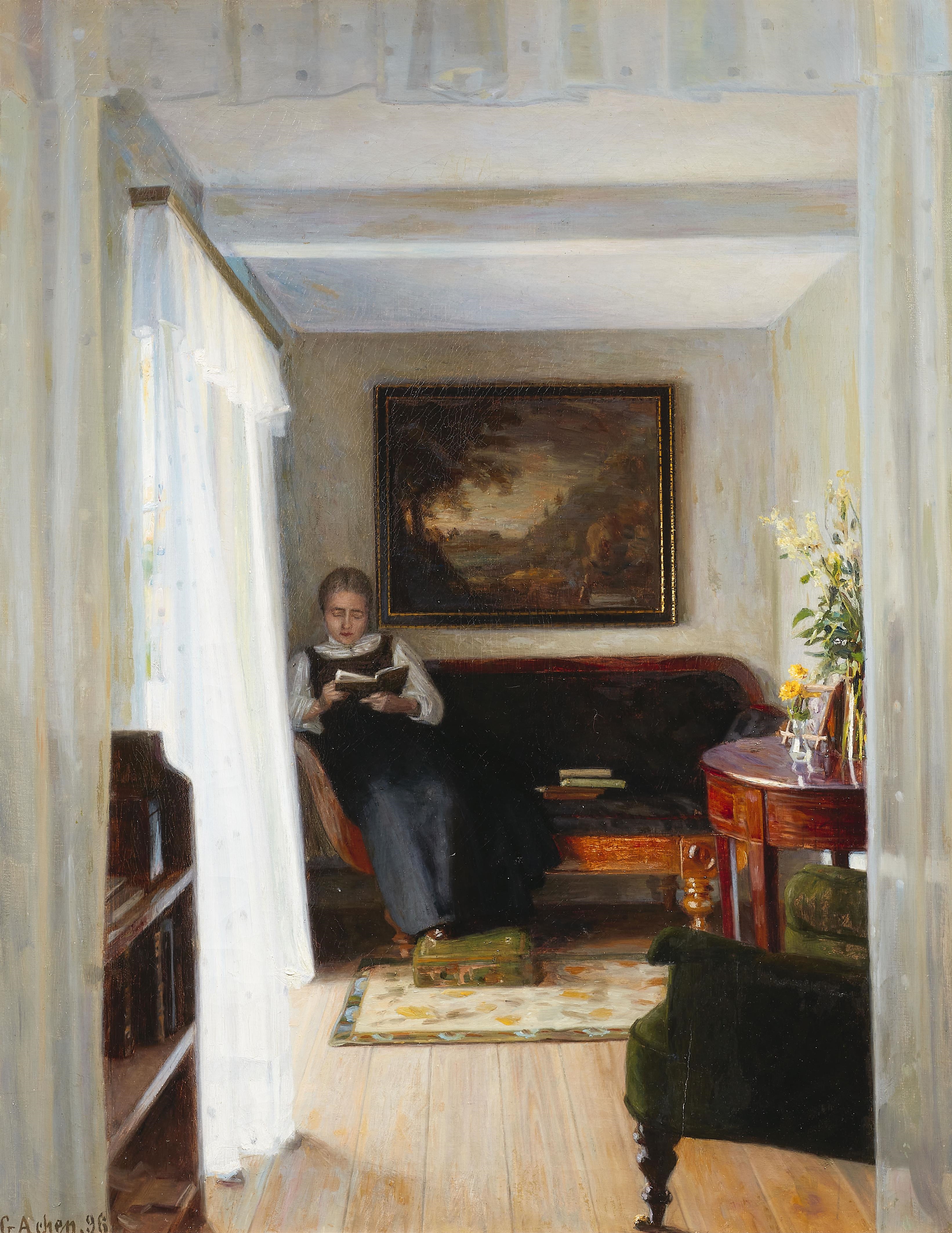 Georg Nicolaj Achen | Georg Nicolai Achen Interior Scene with a Lady ...