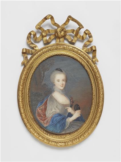 Christian Richter | A portrait miniature of a lady with a mask | MutualArt